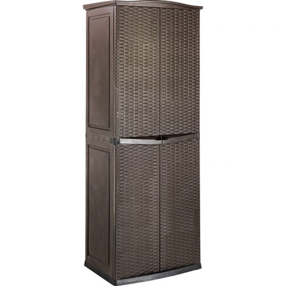 Keter Rattan Effect Garden Storage Cupboard - Brown - Storage Units ...