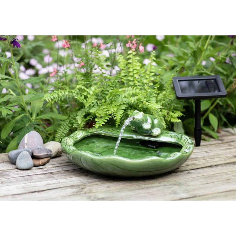 35cm Frog Solar Ceramic Water Feature by Solaray - Other Travel ...