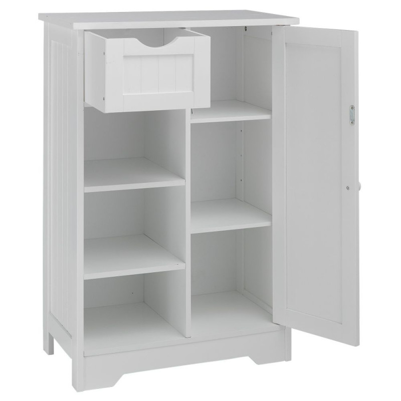 Shaker Slimline Hall Storage Unit with Cupboard - White - Storage Units ...