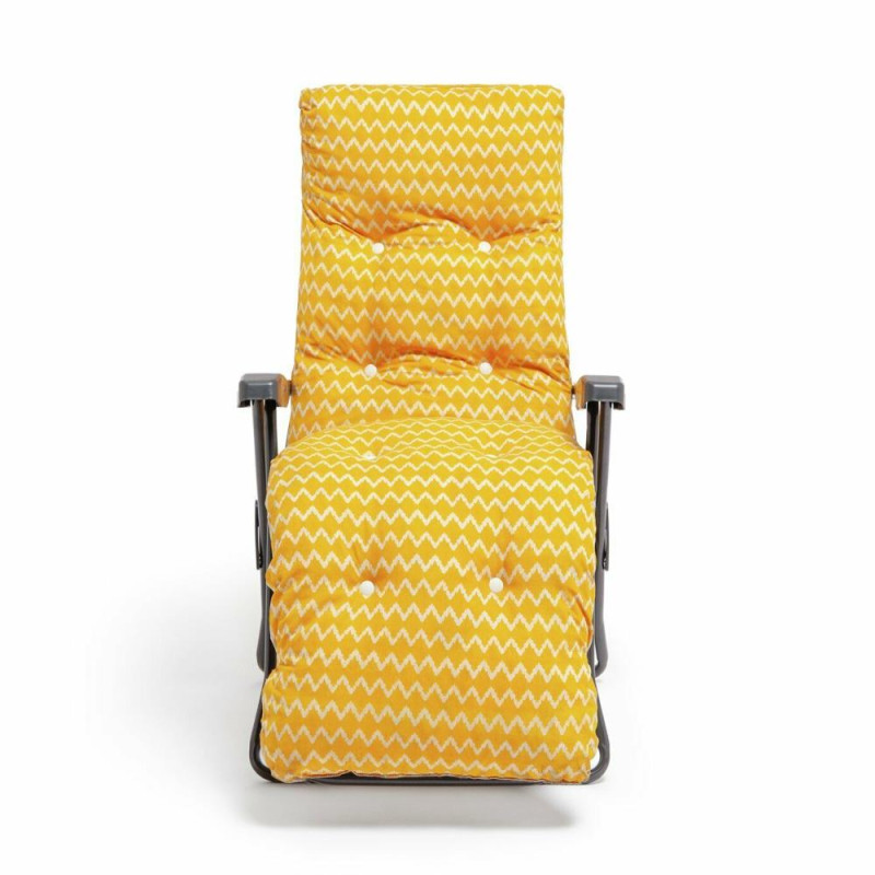 Home Folding Metal Sun Lounger - Yellow - Garden Furniture - Furniture ...