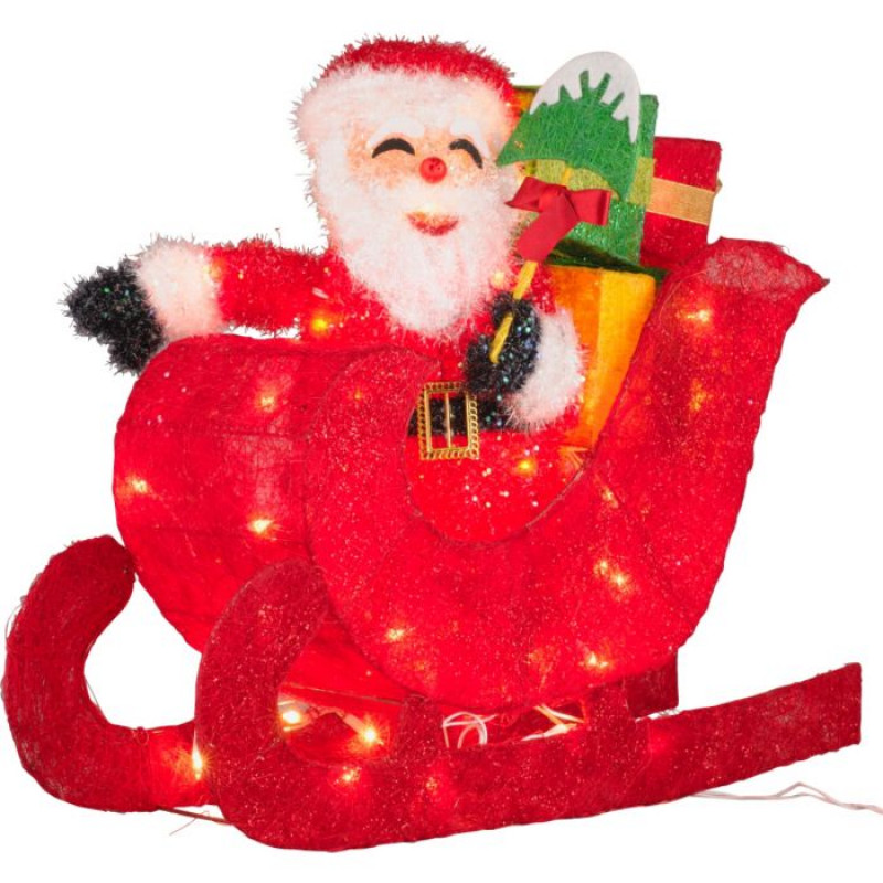 Light Up Santa and Sleigh Christmas Decoration - Christmas Novelty ...