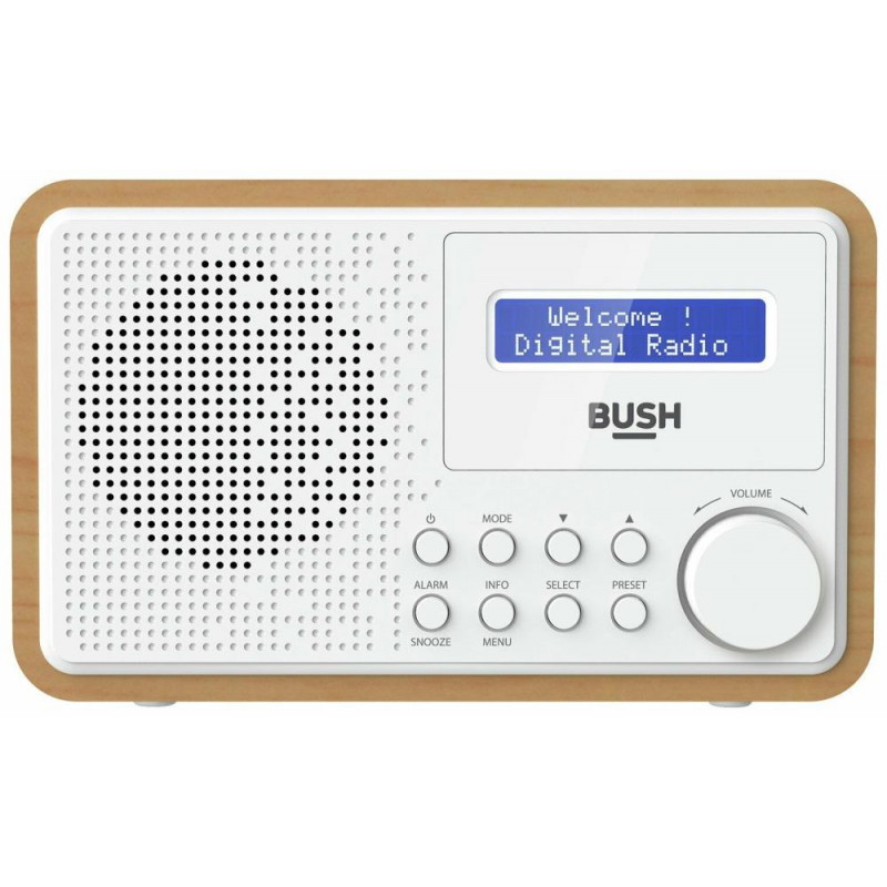 Bush Wooden DAB Radio - White & Brown - DAB Digital Radios - Home Audio ...