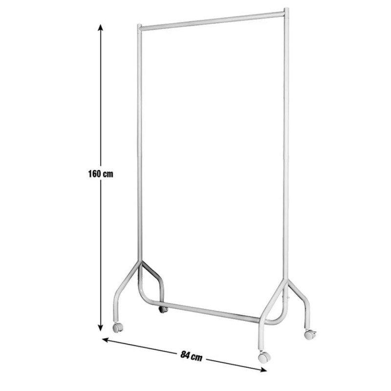 Home Heavy Duty Single Clothes Rail - White - Storage Units - Furniture ...