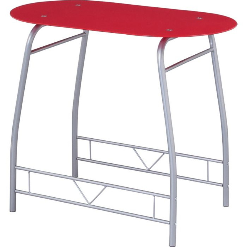 Miami Red Glass Dining Table and 2 Chairs Breakfast Set - Tables ...