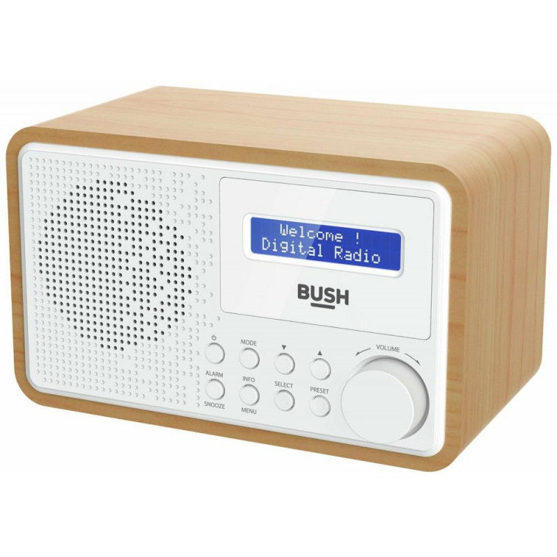 Bush Wooden DAB Radio - White & Brown - DAB Digital Radios - Home Audio ...