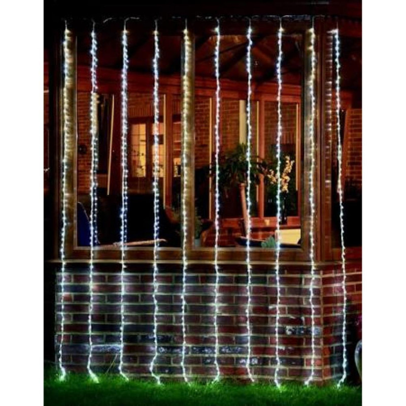 Premier Decorations 240 LED Waterfall Curtain Lights - Warm White ...