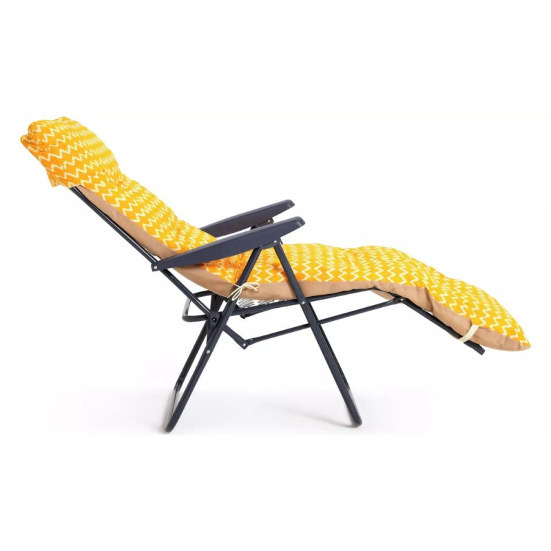 Home Folding Metal Sun Lounger - Yellow - Garden Furniture - Furniture ...