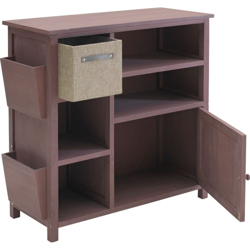 Slimline Hall Storage Unit with Jute Box - Chocolate - Storage Units ...