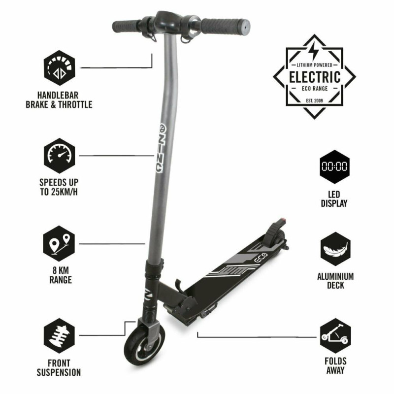 Zinc Eco Foldable Electric Scooter - Black - Outdoor Toys - Toys and ...