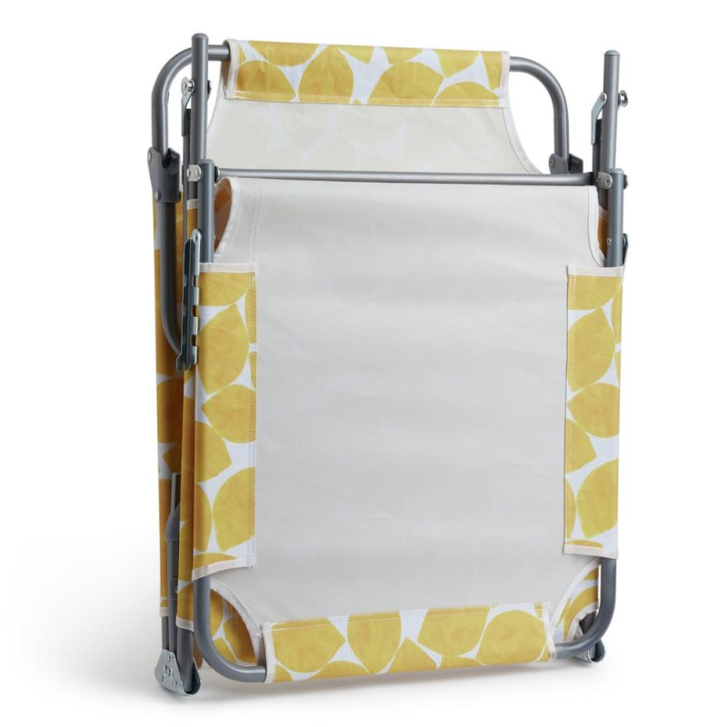 Habitat Lemons Folding Metal Sun Lounger - Yellow - Garden Furniture ...