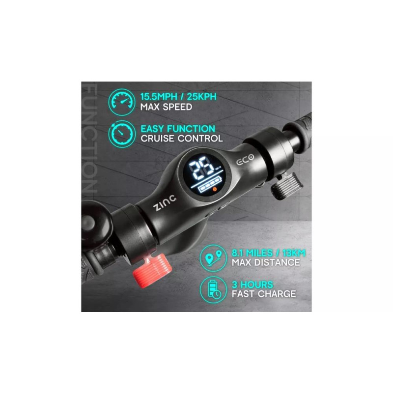 Zinc Eco 6 Inch Solid Rubber Electric Scooter - Black - Outdoor Toys ...