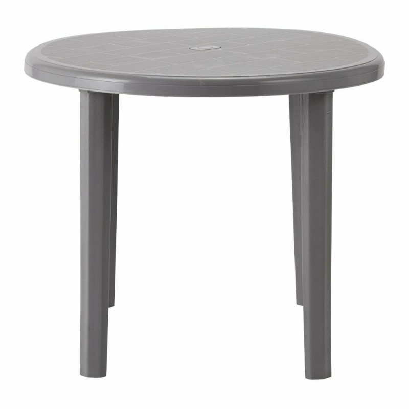 Home 4 Seater Round Garden Table - Light Grey - Garden Furniture ...