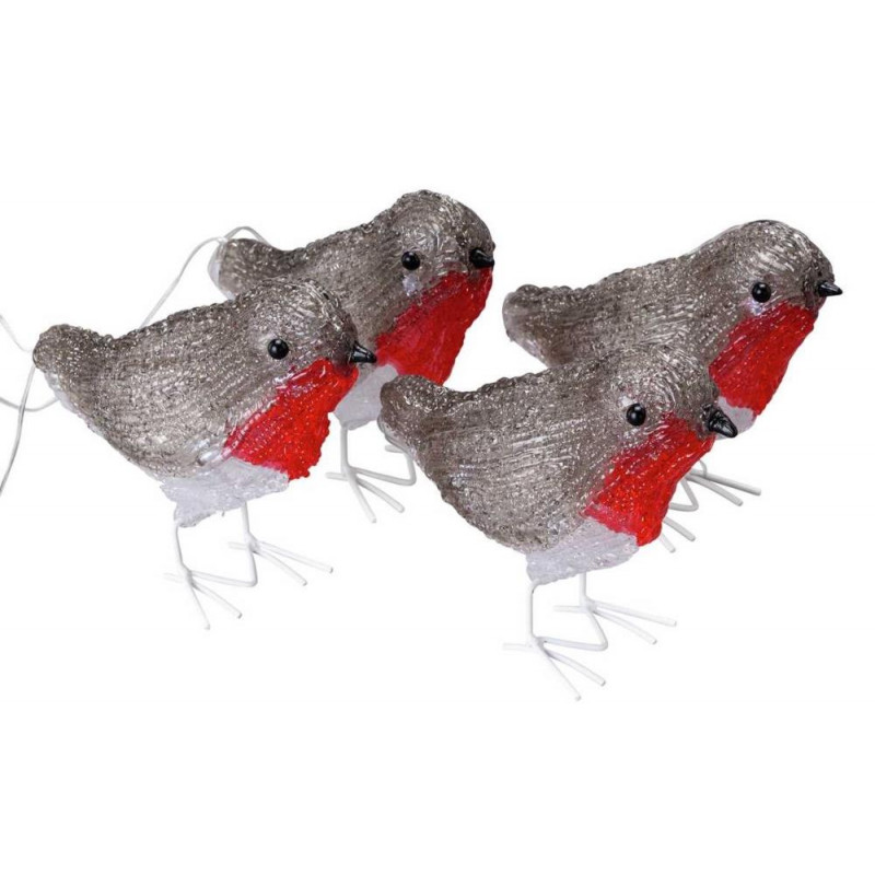 Home Acrylic Light Up Robins - Christmas Novelty Decorations ...