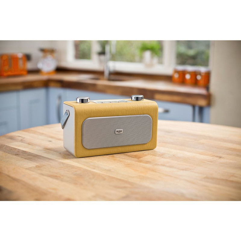 Bush Leather DAB/FM Radio - Mustard - DAB Digital Radios - Home Audio - Audio & Video | GMV Trade