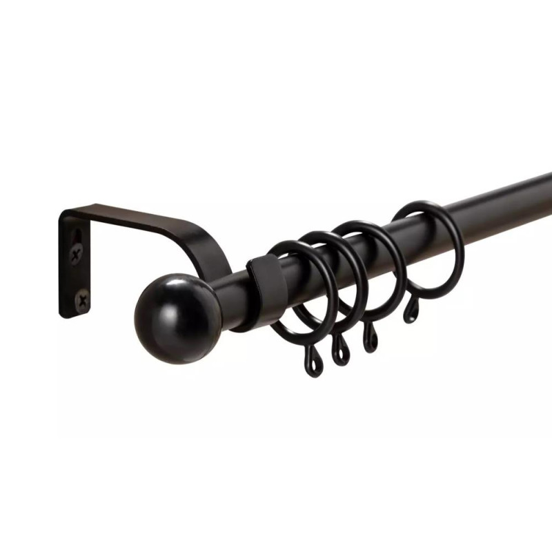 Home Extendable Metal Curtain Pole - Black - Other Furniture ...