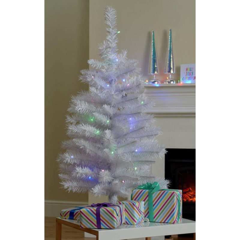 Home 3ft Pre-Lit Iridescent Christmas Tree - White - Christmas Trees ...