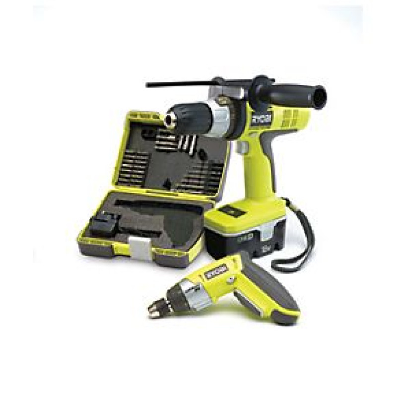 Ryobi One+ CDI18SD4 1.5Ah Ni-Cd 18V Combi Drill & 4V Li-Ion Screwdriver ...