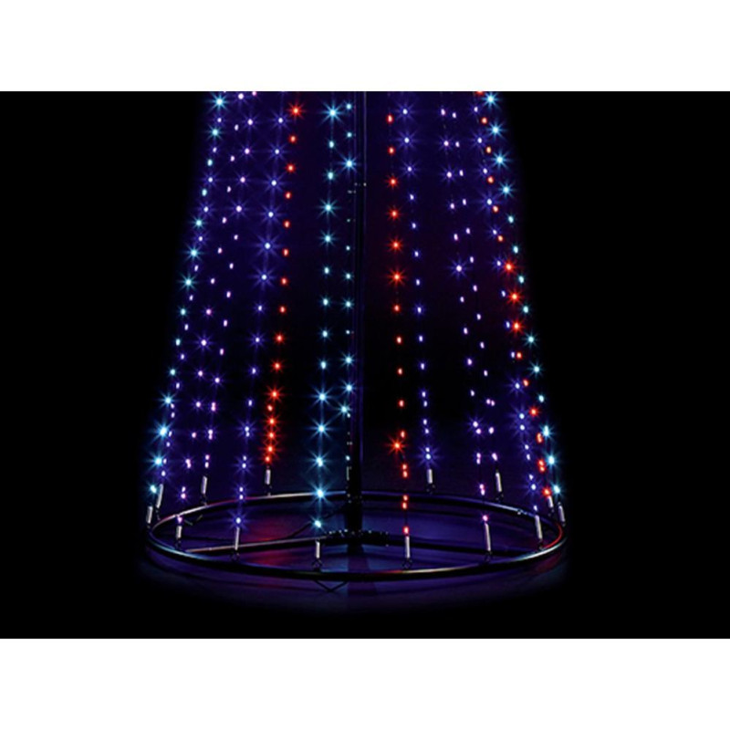 Premier Decorations 8ft Black Pin Wire Pyramid LED Christmas Tree ...