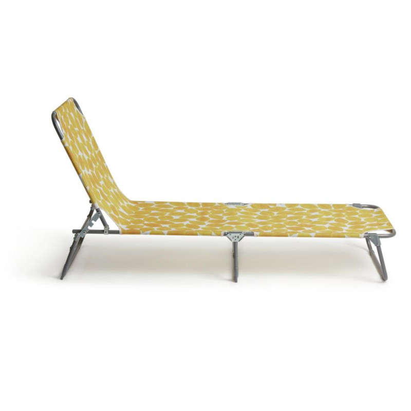 Habitat Lemons Folding Metal Sun Lounger - Yellow - Garden Furniture ...
