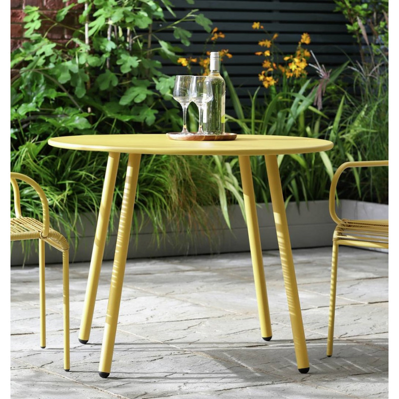 Home Ipanema Round 4 Seater Garden Table - Yellow - Garden Furniture ...