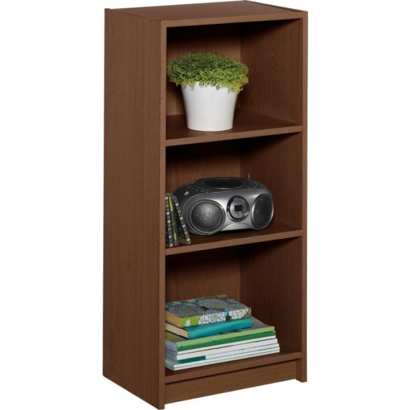 Maine Half Width Small Extra Deep Bookcase - Walnut Effect - Storage ...