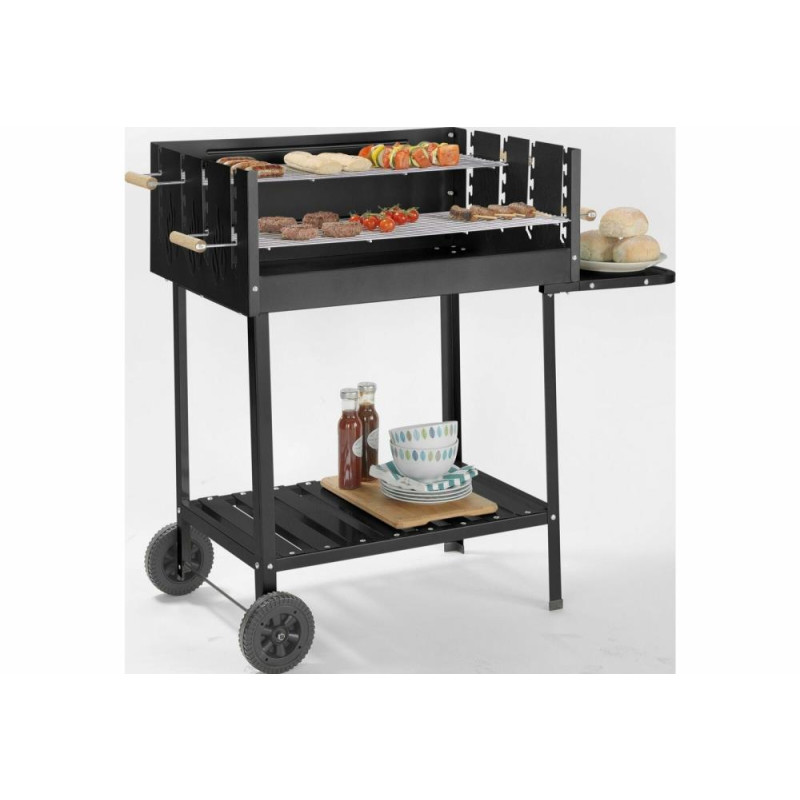 Home Deluxe Rectangle Steel Party Charcoal BBQ - Black - Barbecues ...
