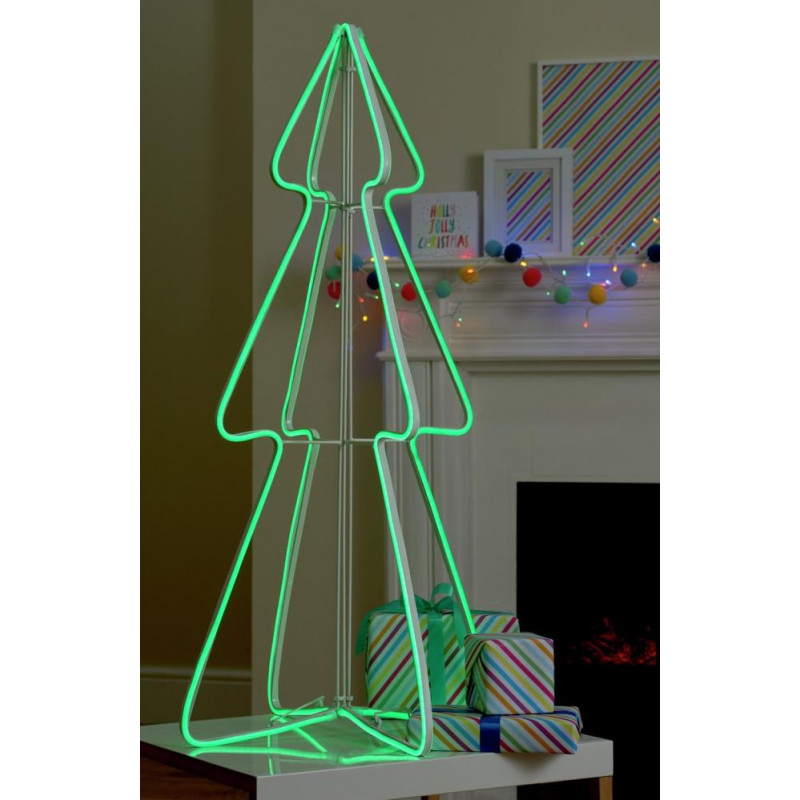 Home 3ft Neon Light Christmas Tree - Green - Christmas Trees ...