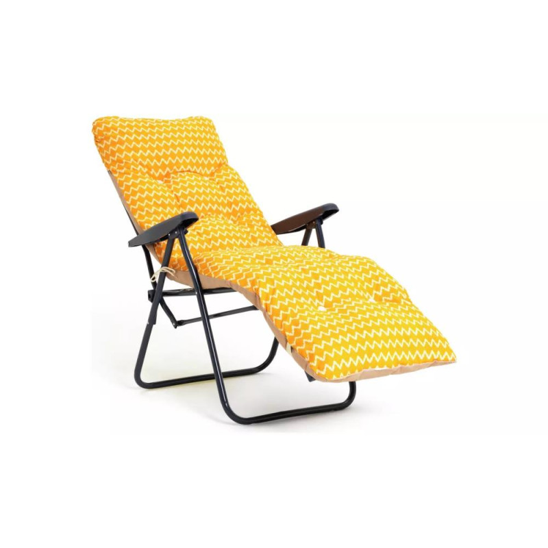 Home Folding Metal Sun Lounger - Yellow - Garden Furniture - Furniture ...