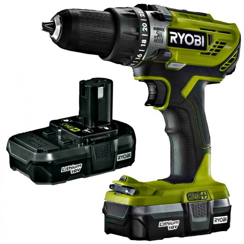 RYOBI R18PD3-213S 18v ONE+ Cordless Compact Combi Drill - Drills ...