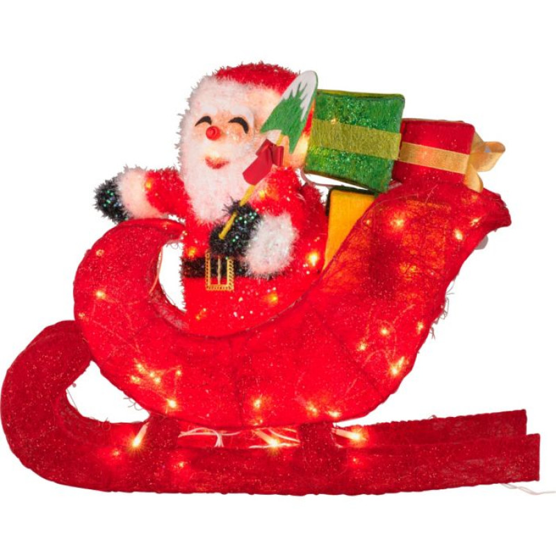 Light Up Santa and Sleigh Christmas Decoration - Christmas Novelty ...