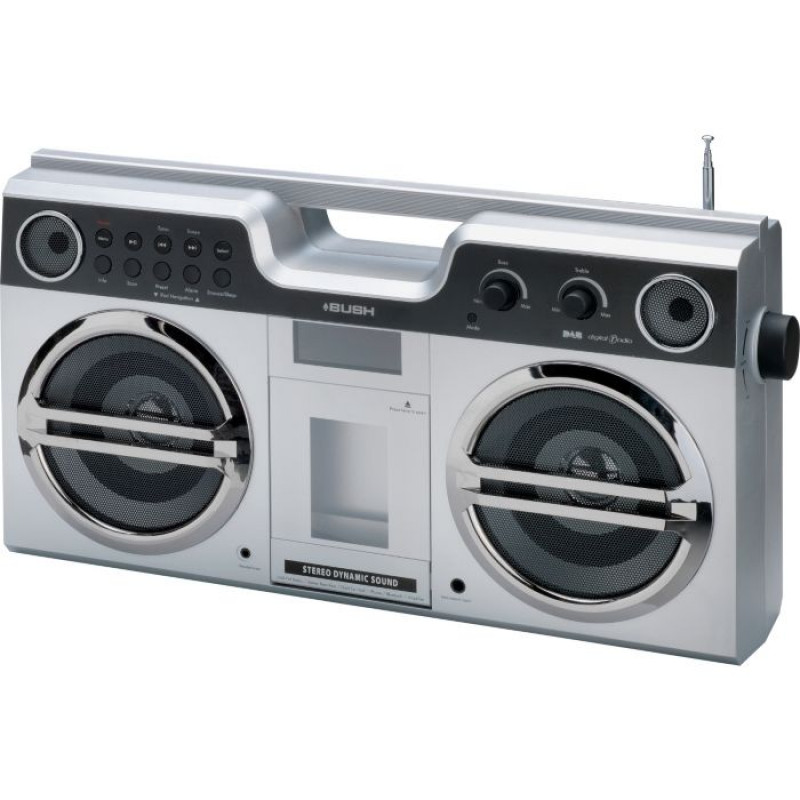 Bush Retro Boombox with Docking Station - Silver - DAB Digital Radios ...