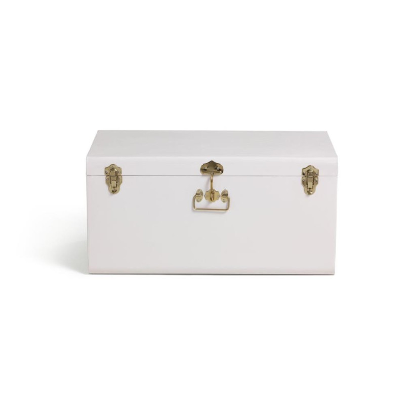 Habitat Extra Large Galvanised Steel Storage Trunk - White (Slight Dent ...