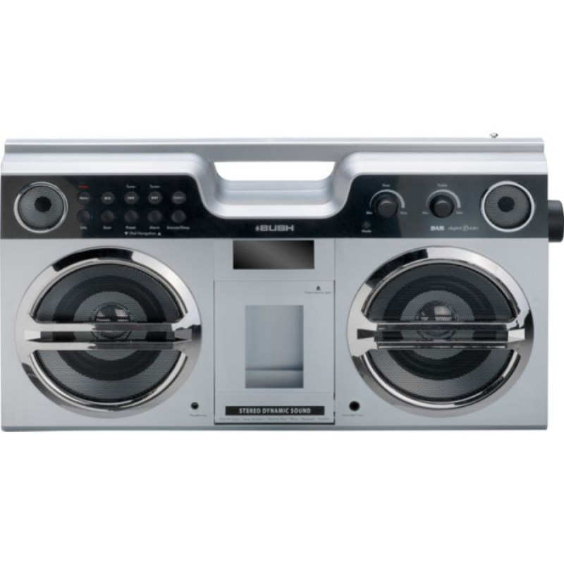 Bush Retro Boombox with Docking Station - Silver - DAB Digital Radios ...